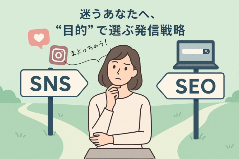 【女性中小企業診断士が解説】SNSとSEO、どっちをやるべき？一人でできるWebマーケティングの基本